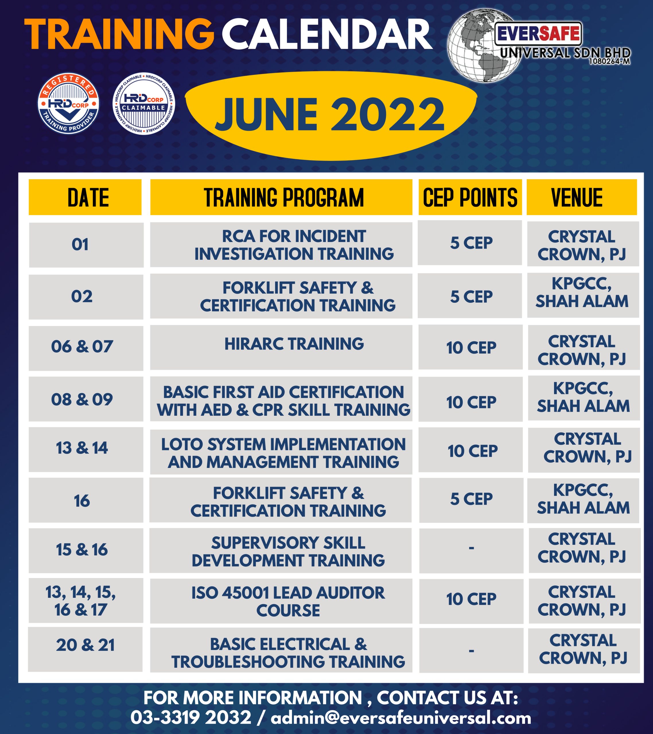 TRAINING CALENDAR JUNE 3 scaled